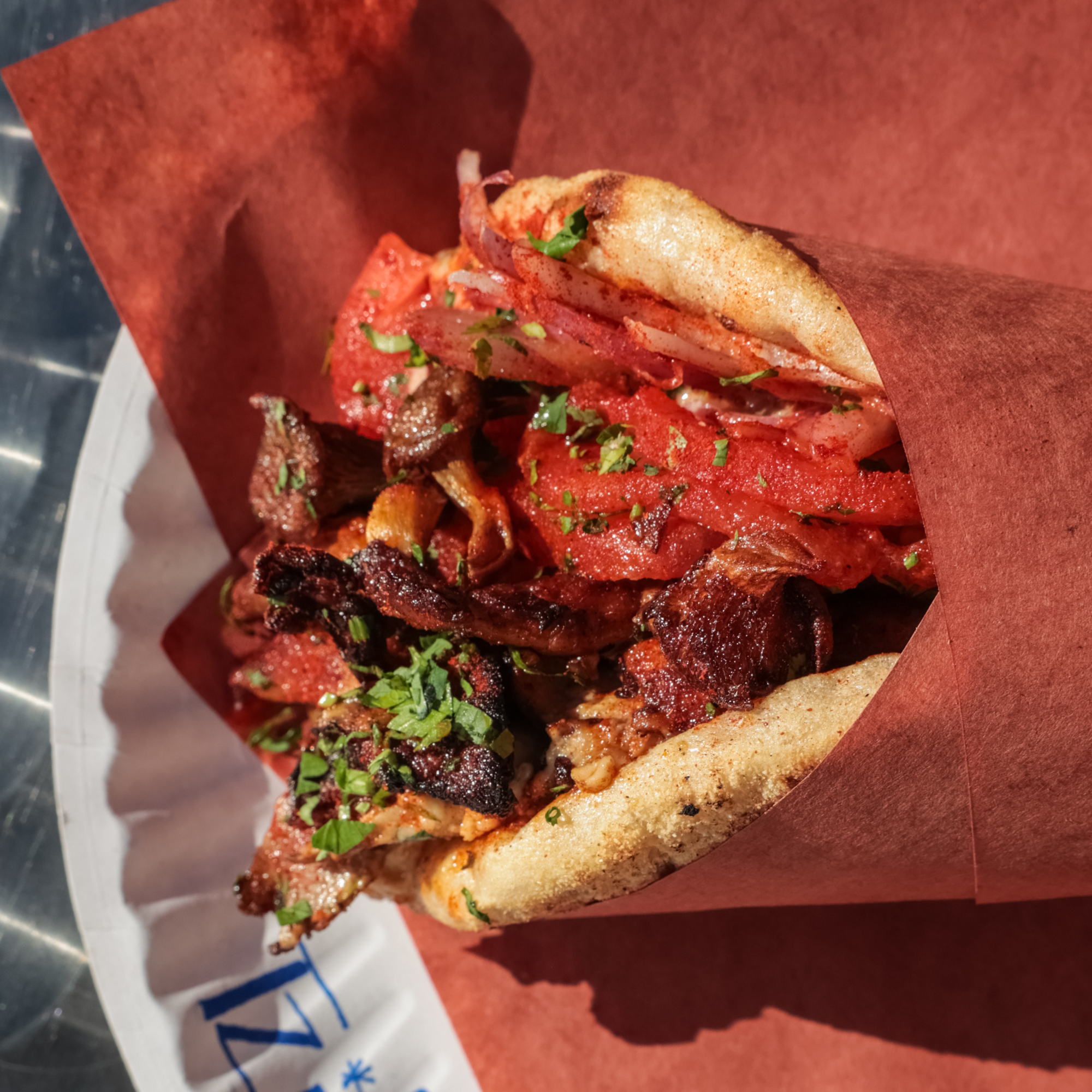 Tahini Wild Mushroom Souvlaki - In a Greek Pita | Tziki